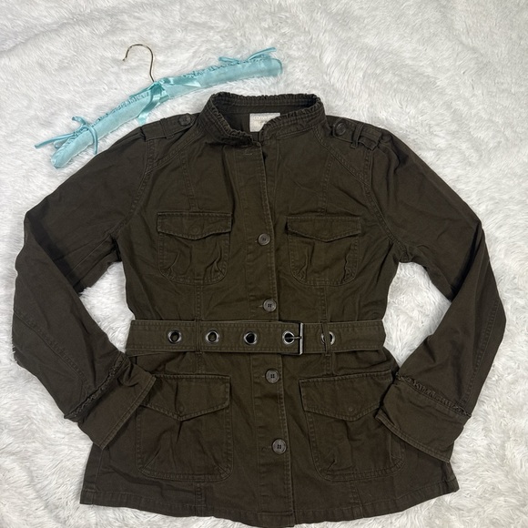 Converse | Jackets & Coats | Converse Olive Green Belted Utility Jacket ...